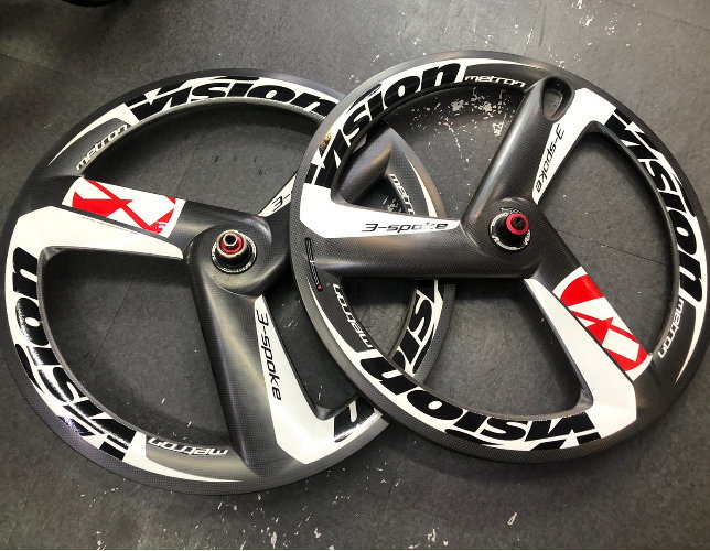 Vision Metron 3-Spoke Track Carbon Front & Rear Tubular Wheelset 700c
